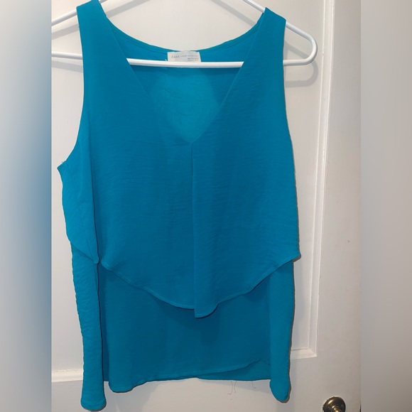 Zara | Tops | Zara Turquoise Blouse | Poshmark
